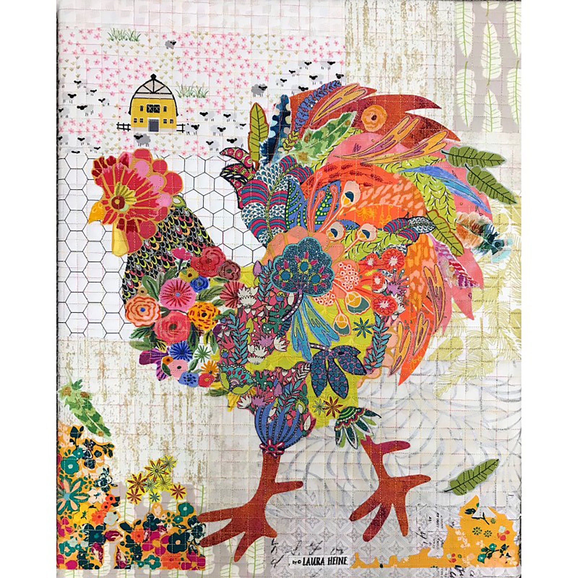 Teeny Tiny Collage 6 Quilt Pattern // Rooster Hen Bee by | Etsy