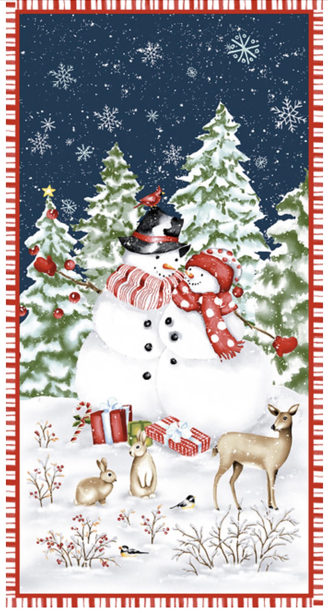 Bundle up Winter Snowman 24" Panel // Henry Glass 824P-78 Christmas - Etsy