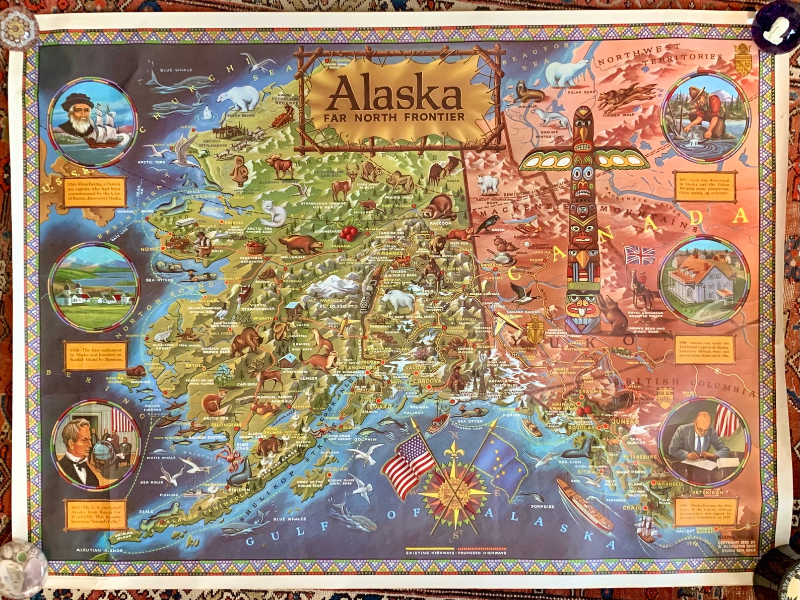Vintage Kleng Rude Pictorial Map of Alaska - Etsy