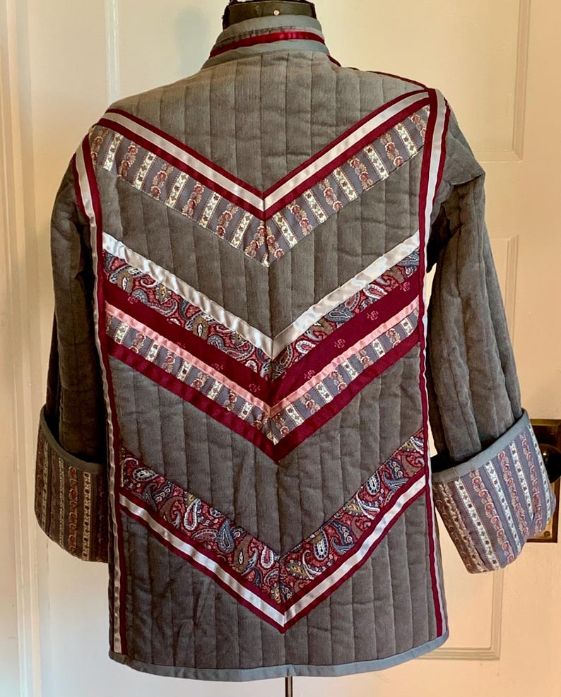 Vintage Late 1970s Grey Velvet Floral Quilted Jacket - Etsy