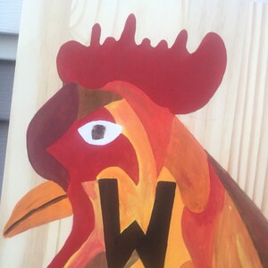 Hand Painted Welcome Sign With Rooster - Etsy