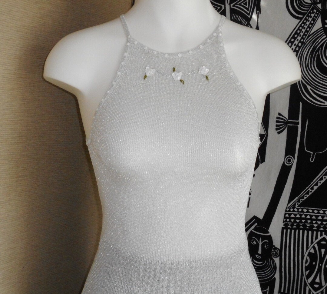 Vintage Semi Sheer. Metallic Silver Gray Top. Sleeveless. Size - Etsy