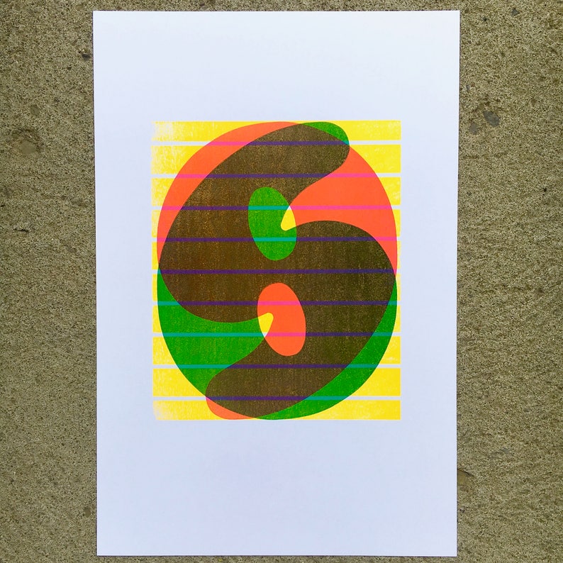 3-color Neon Six Print - Etsy