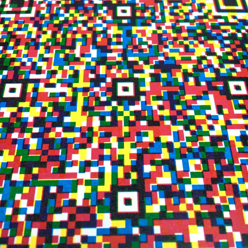 3-color QR Code Broadside Letterpress Print | Etsy