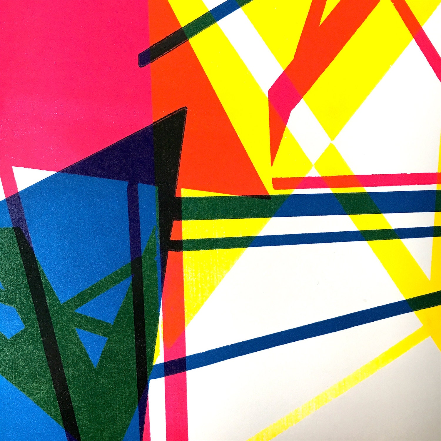 3-color Abstract Geometric Structures Print - Etsy