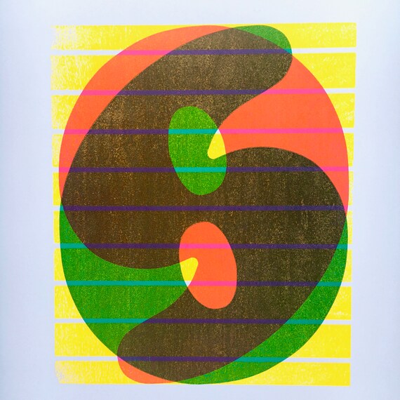 3-color Neon Six Print - Etsy