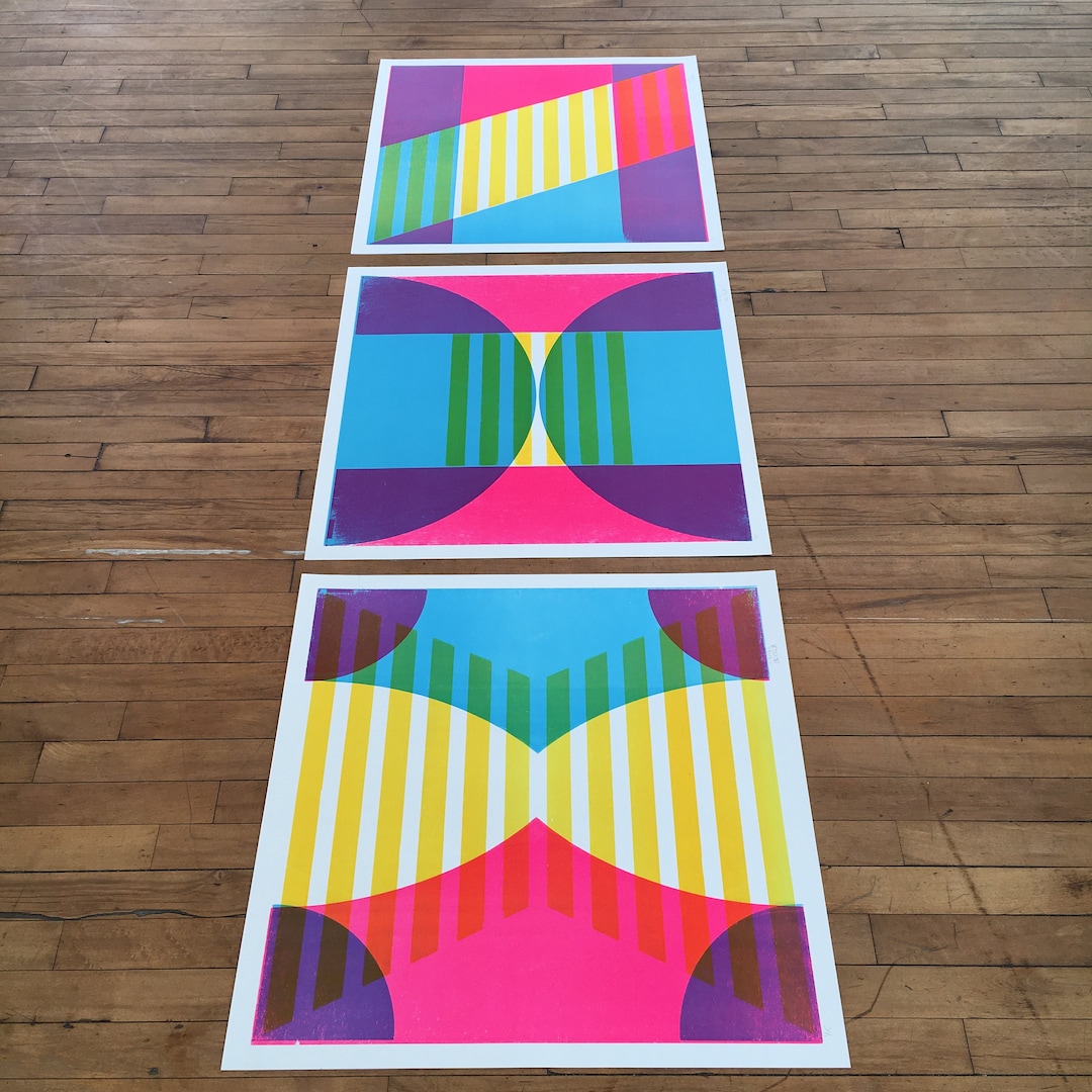 New Abstract Alphablox Geometric Prints Series of 3 - Etsy