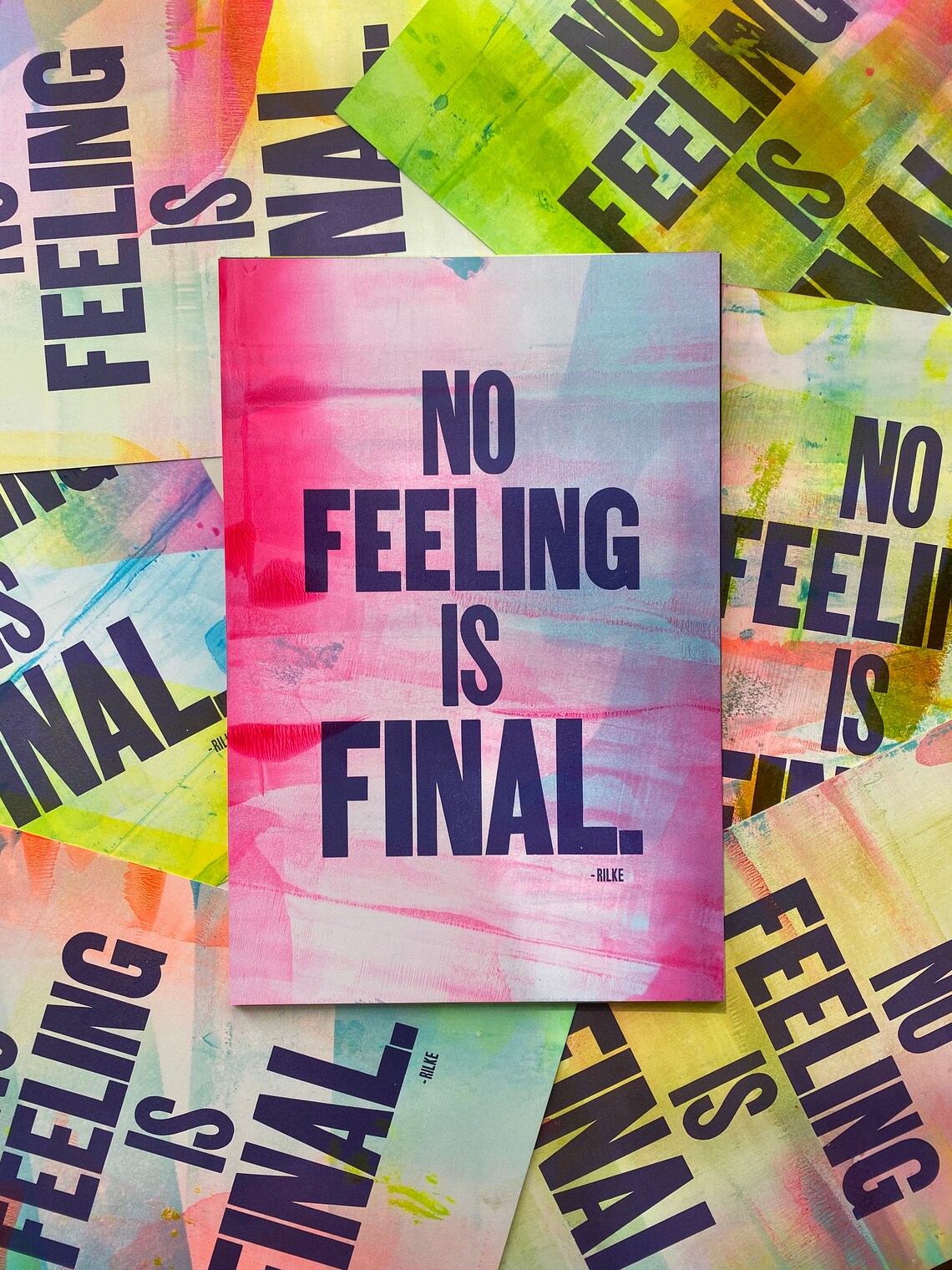 No Feeling is Final Letterpress Print one-of-a-kind - Etsy