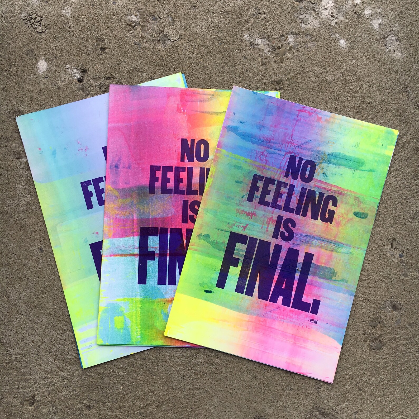 No Feeling is Final Letterpress Print one-of-a-kind - Etsy