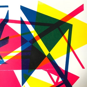 3-color Abstract Geometric Structures Print - Etsy