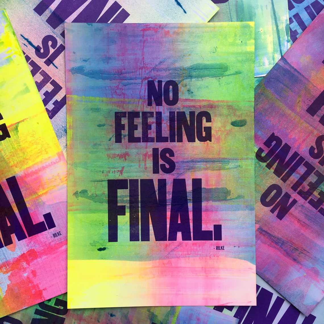 No Feeling is Final Letterpress Print one-of-a-kind - Etsy