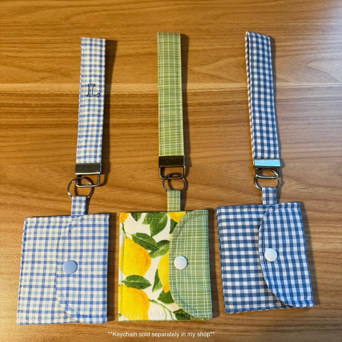 Handmade Cotton Snap Card Wallet: Gingham Mini Wallet - Etsy