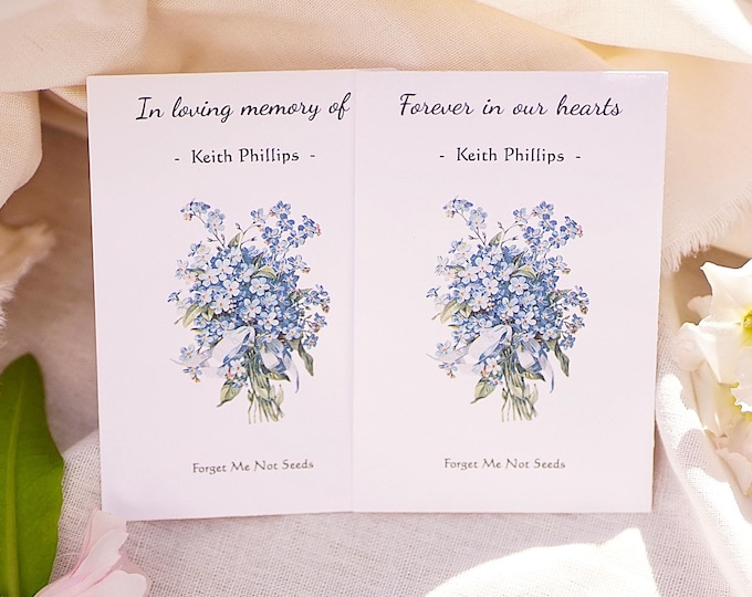 In Loving Memory Forget-me-not Seed Packet, Memorial Favor, Funeral ...