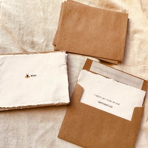 7 Little Love Notes - Love Notes on Handmade Papers - Valentines Gift ...