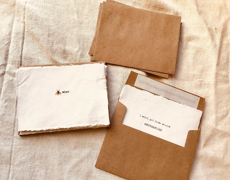 7 Little Love Notes - Love Notes on Handmade Papers - Valentines Gift ...