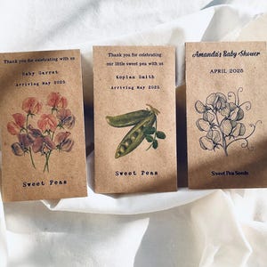 Custom Sweet Pea Seed Packets – Baby Shower Favors, Birthday Party ...