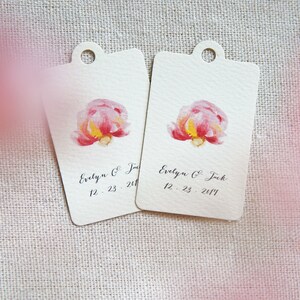 Personalized Gift Tags - Peony Favor Tag - Wedding Favor Tag - Shower ...