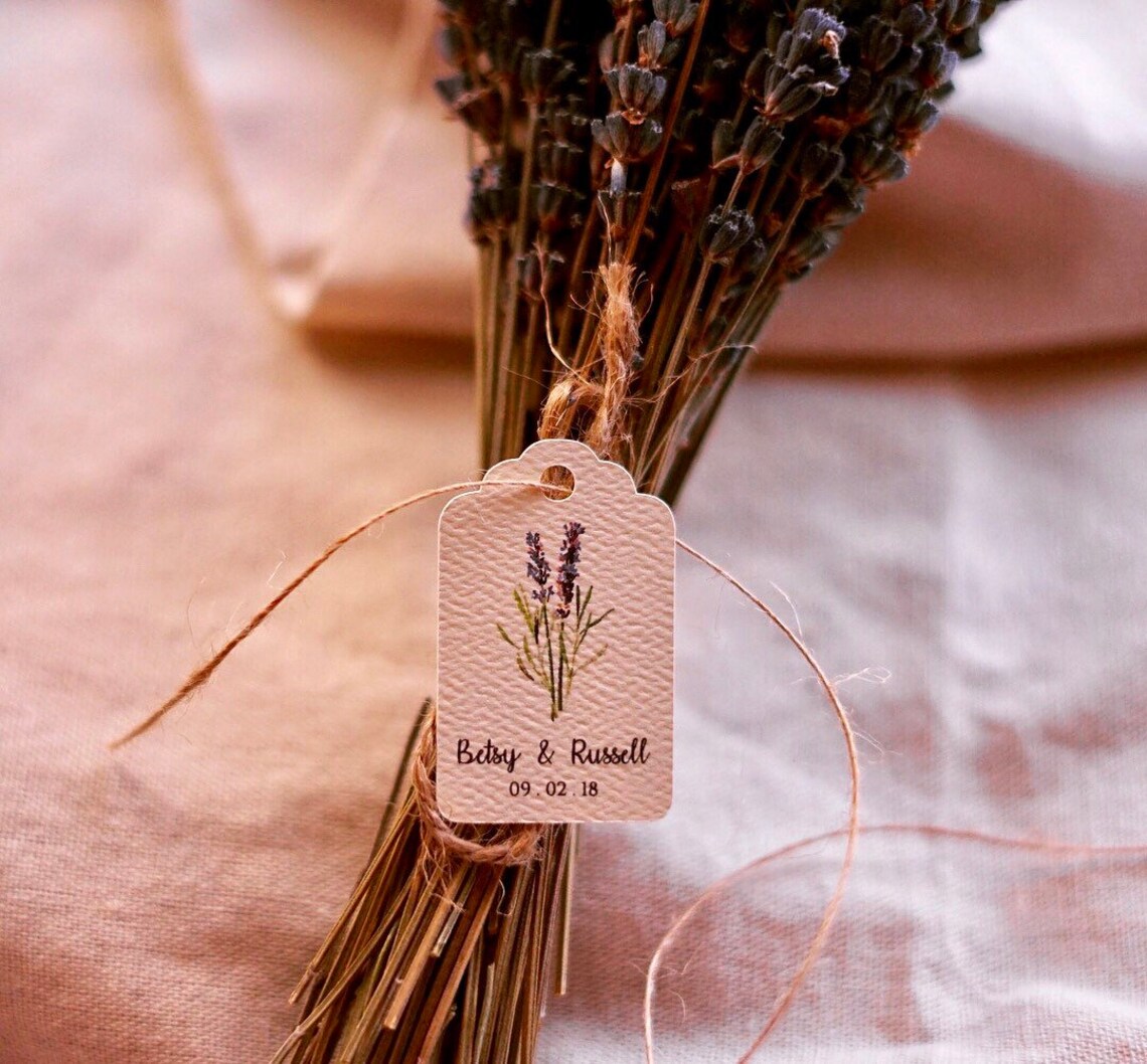 Personalized Scalloped Lavender Favor Tags - Personalized Lavender Gift ...