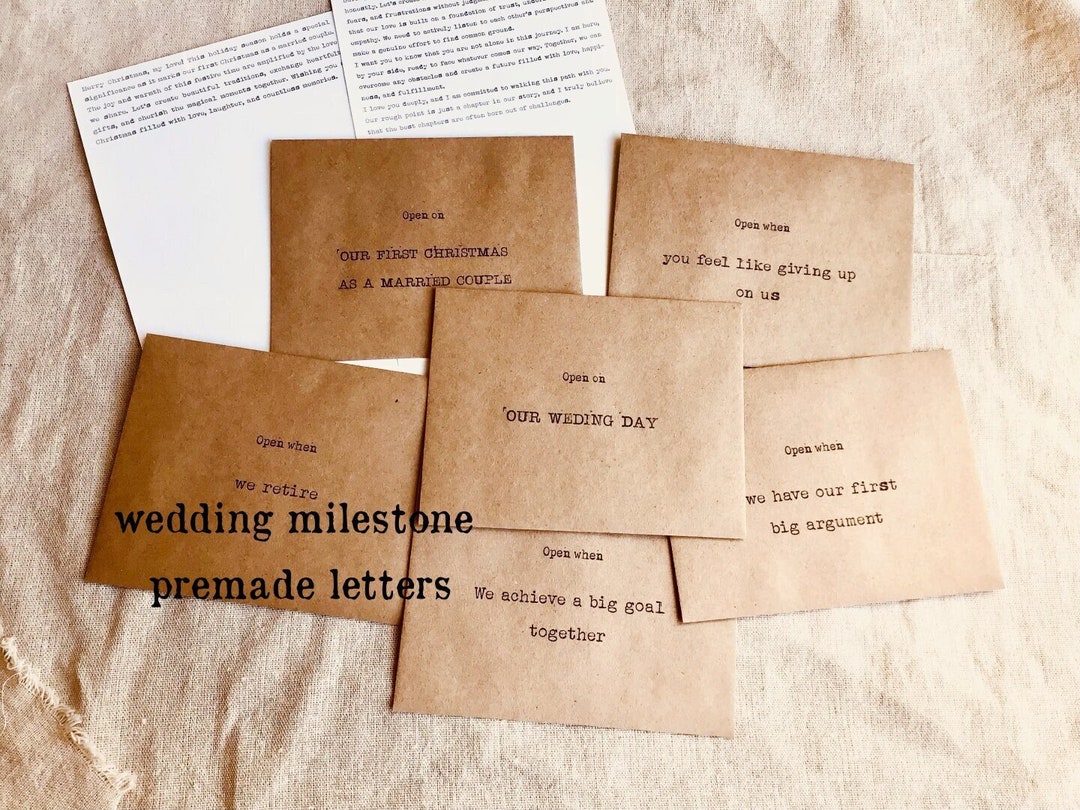 Marriage Milestone Envelope With Premade Letters - Groom Gift to Bride ...