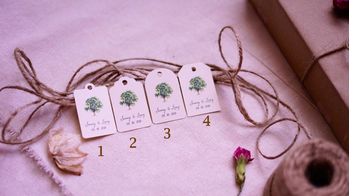 Personalized Oak Tree Wedding Favor Tag - Oak Tree Shower Favor Tag ...