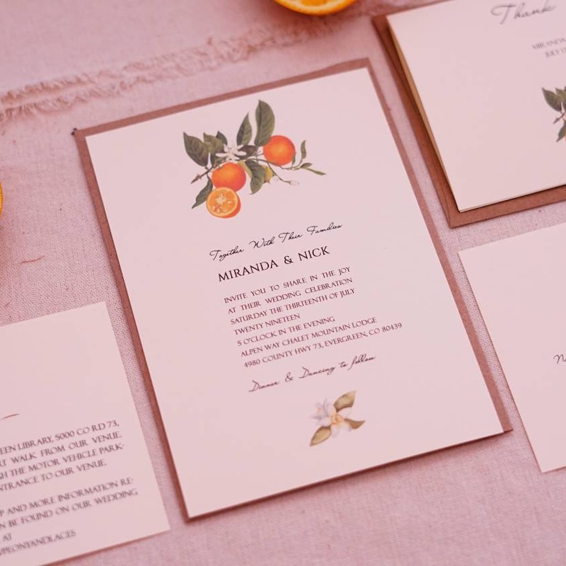 Citrus Wedding Invitation - Etsy