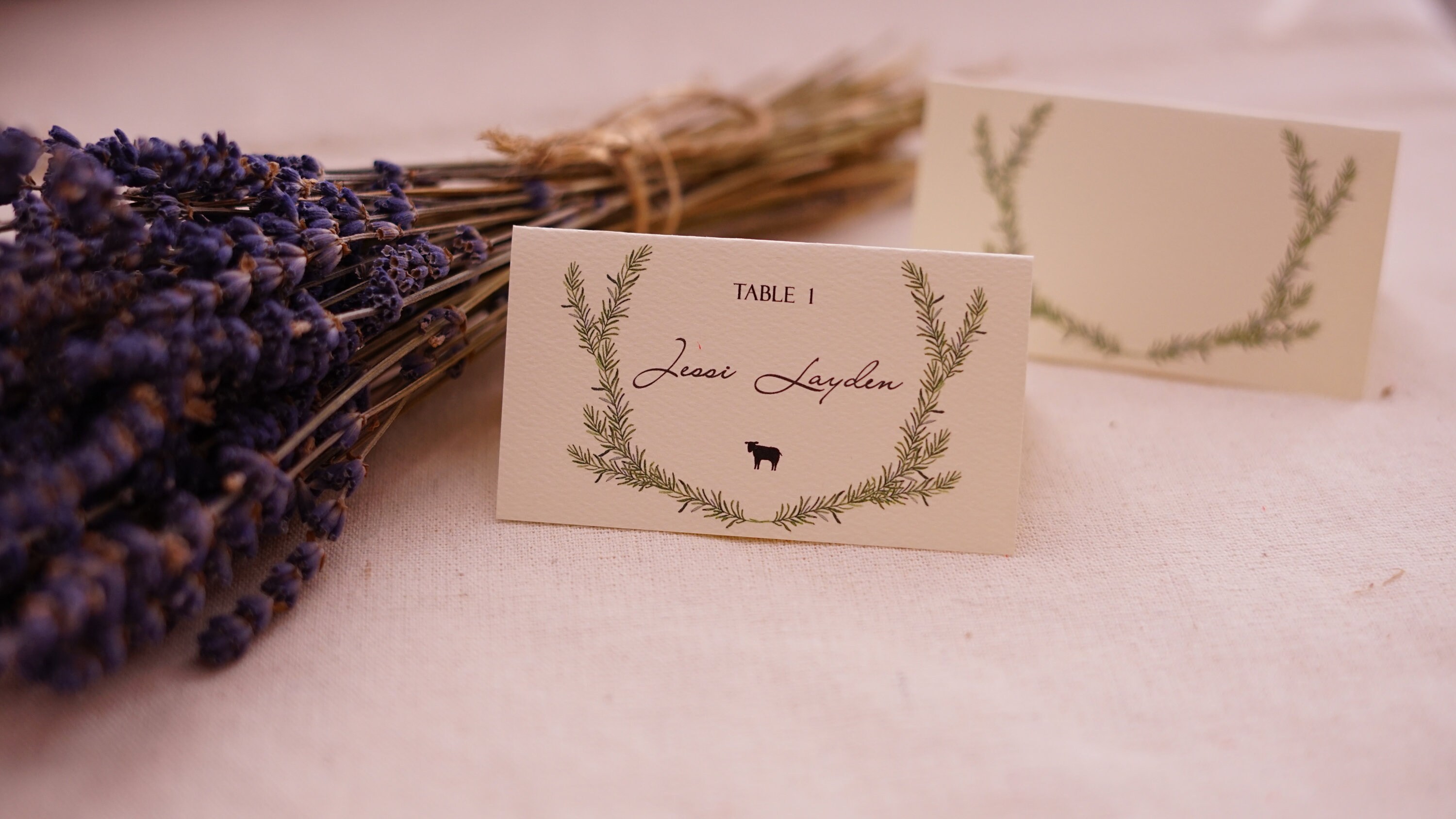 Vintage Rosemary Table Place Cards - Rosemary Escort Cards - Rosemary ...