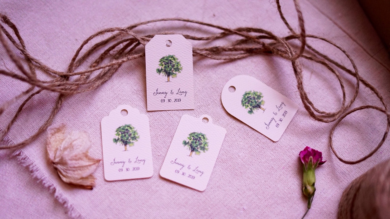 Personalized Oak Tree Wedding Favor Tag - Oak Tree Shower Favor Tag ...