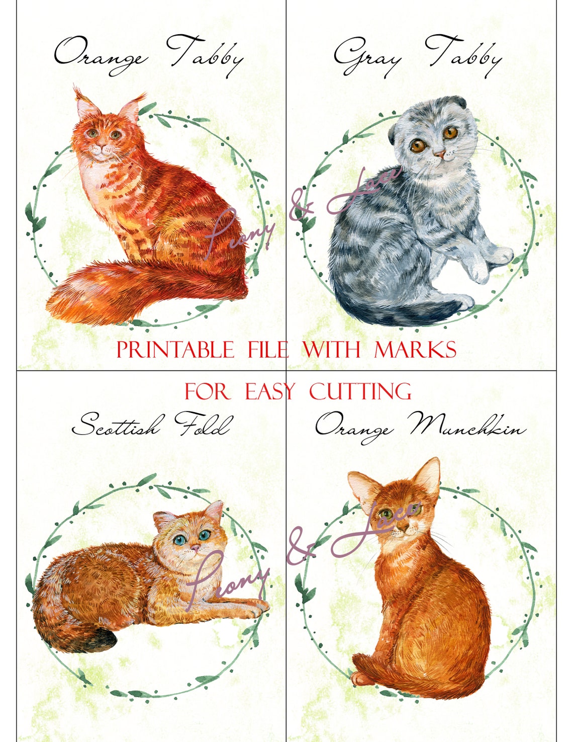 Printable DIY or Printed 12 Cats Table Sign Cats Table | Etsy