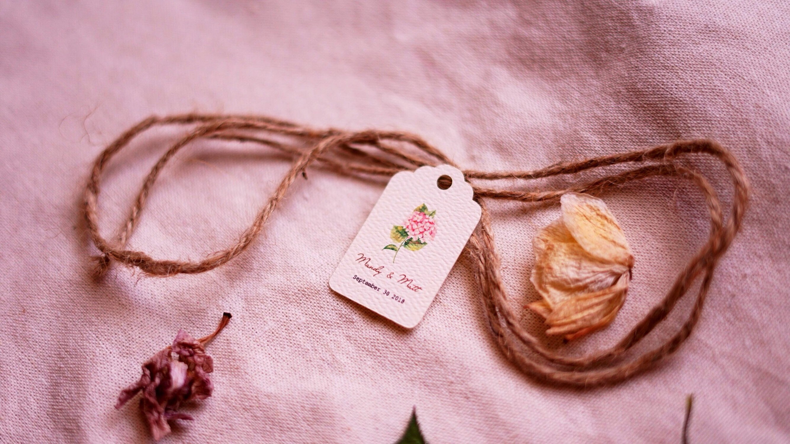 Personalized Scalloped Mini Gift Tag - Hydrangea Favor Tag - Wedding ...