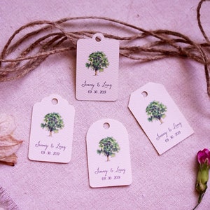 Personalized Oak Tree Wedding Favor Tag - Oak Tree Shower Favor Tag ...