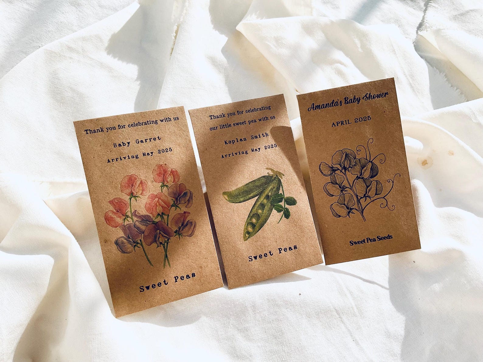 Custom Sweet Pea Seed Packets – Baby Shower Favors, Birthday Party ...