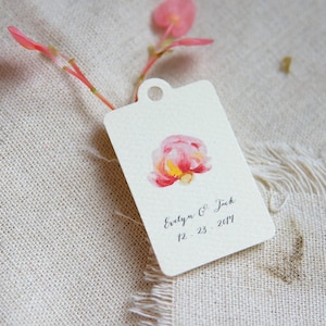Personalized Gift Tags - Peony Favor Tag - Wedding Favor Tag - Shower ...