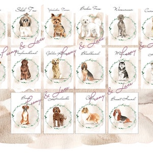 Printable DIY or Printed - 16 Dogs Table Sign - Dogs Table Number - Pet ...