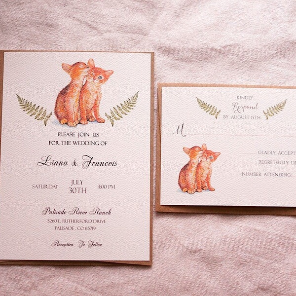 Cat Themed Wedding Invitations - Etsy