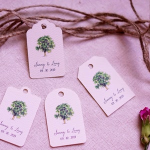 Personalized Oak Tree Wedding Favor Tag - Oak Tree Shower Favor Tag ...
