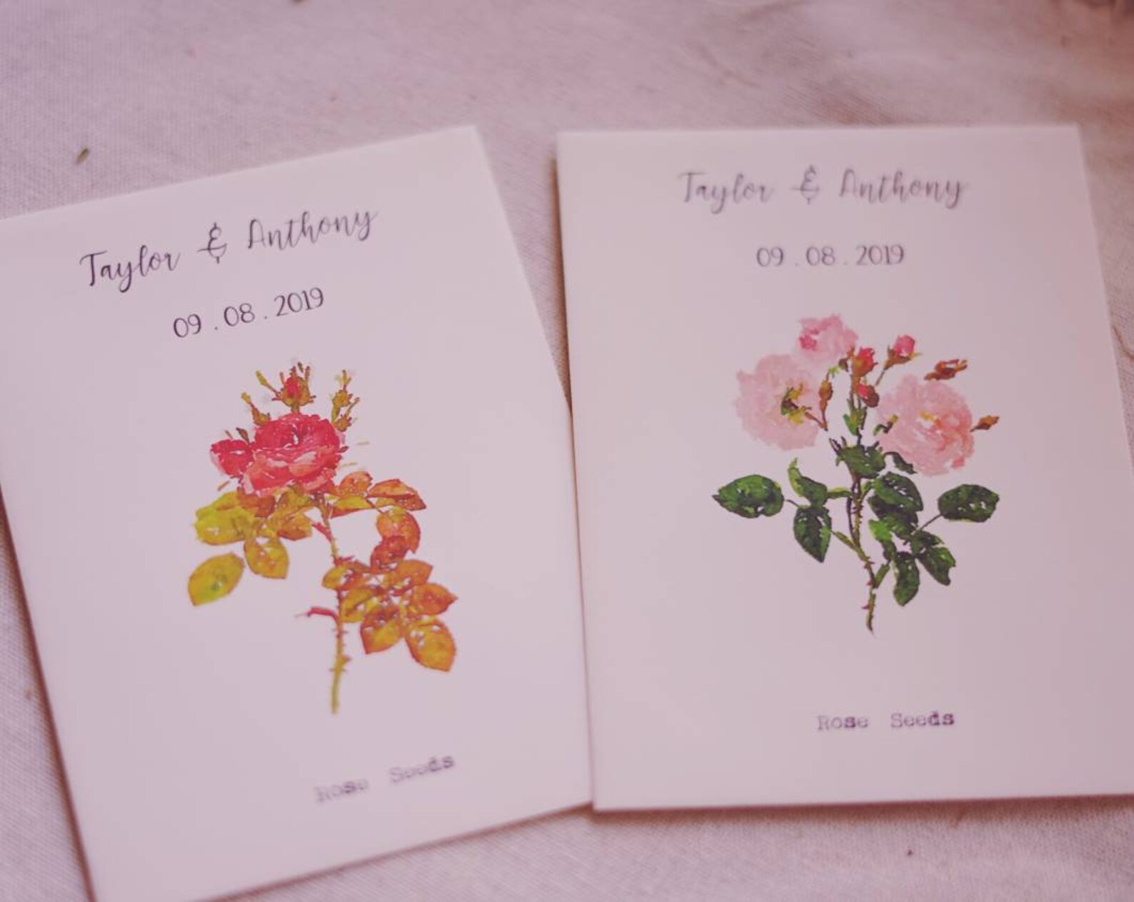 Roses Seed Envelope Roses Wedding Seeds Packet Roses | Etsy