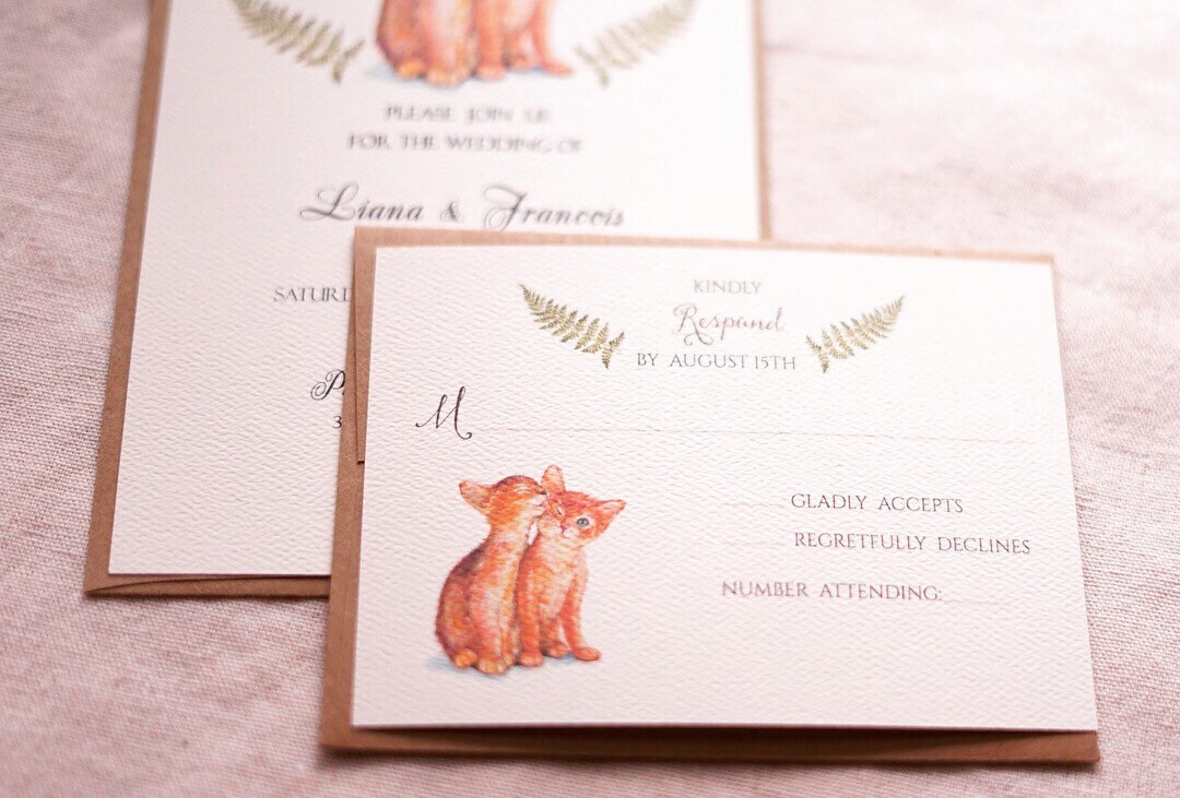 Printable or Printed Cat Wedding Invitation Suite Kittens | Etsy