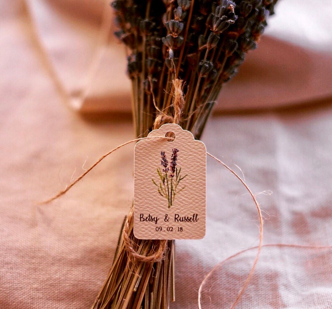 Personalized Scalloped Lavender Favor Tags - Personalized Lavender Gift ...