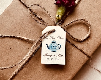 Personalized Wedding Tea Favor Tags Trending Wedding Favor | Etsy
