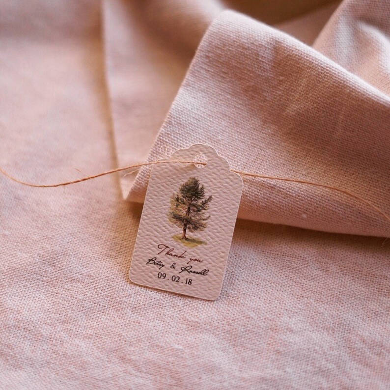 Personalized Pine Tree Favor Tags - Pine Tree Wedding Favor Tag - Pine ...