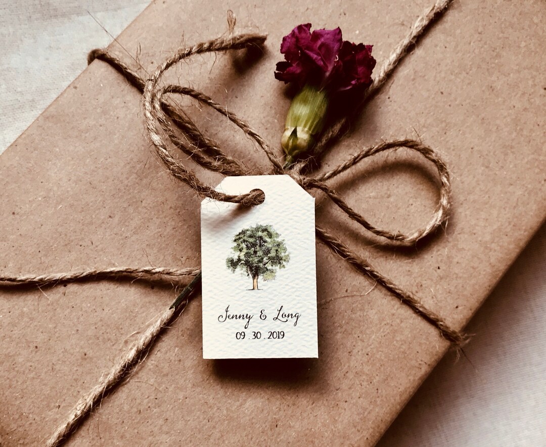 Personalized Oak Tree Wedding Favor Tag - Oak Tree Shower Favor Tag ...