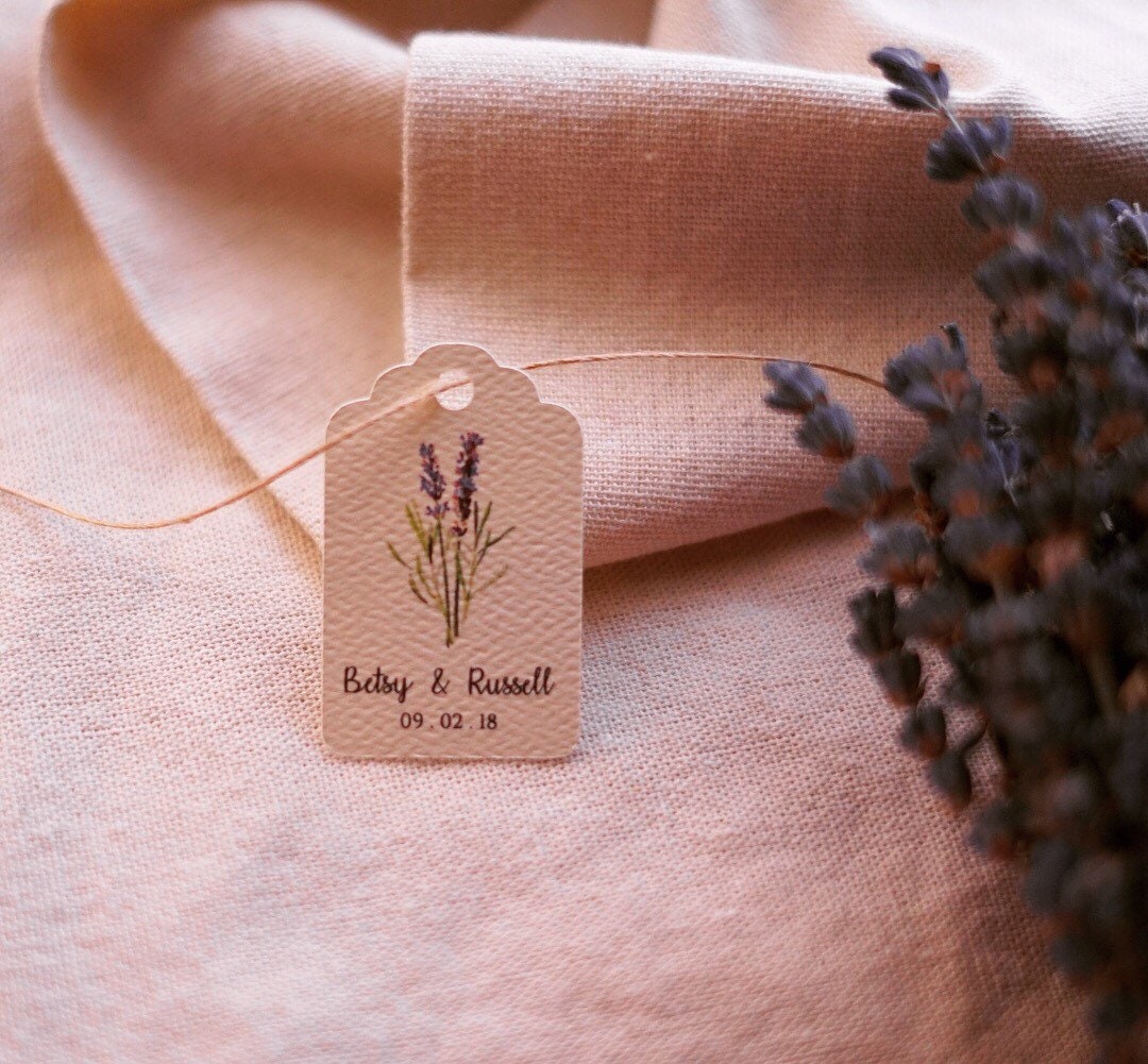 Personalized Scalloped Lavender Favor Tags Personalized - Etsy