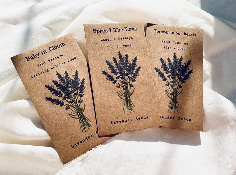 Custom Bulk Lavender Seed Packets – Wedding Favors, Birthday Gifts ...