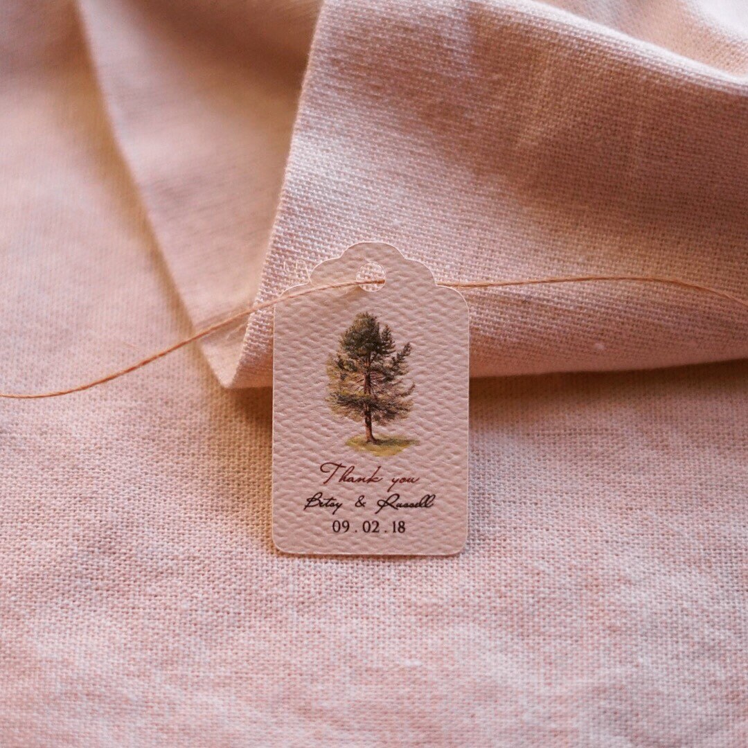 Personalized Pine Tree Favor Tags - Pine Tree Wedding Favor Tag - Pine ...