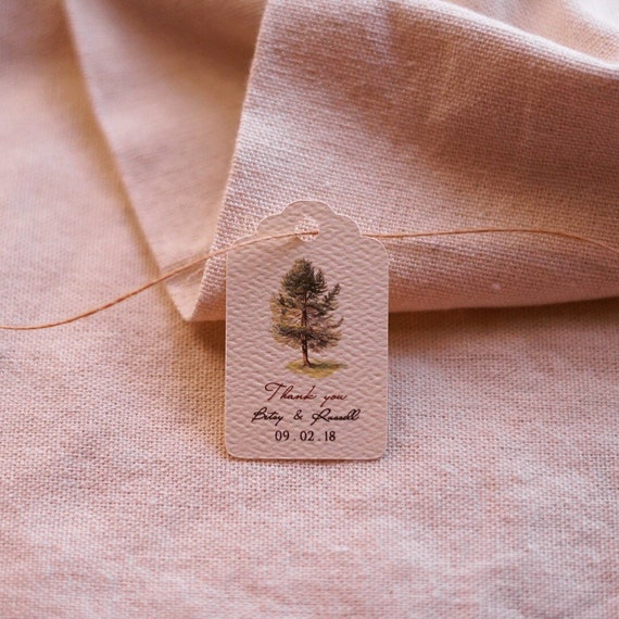Personalized Pine Tree Favor Tags Pine Tree Wedding Favor | Etsy