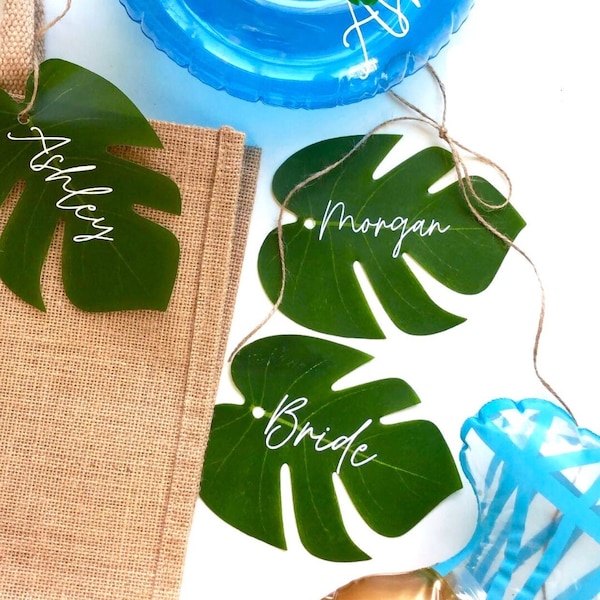 Tropical Name Tag Template - Etsy