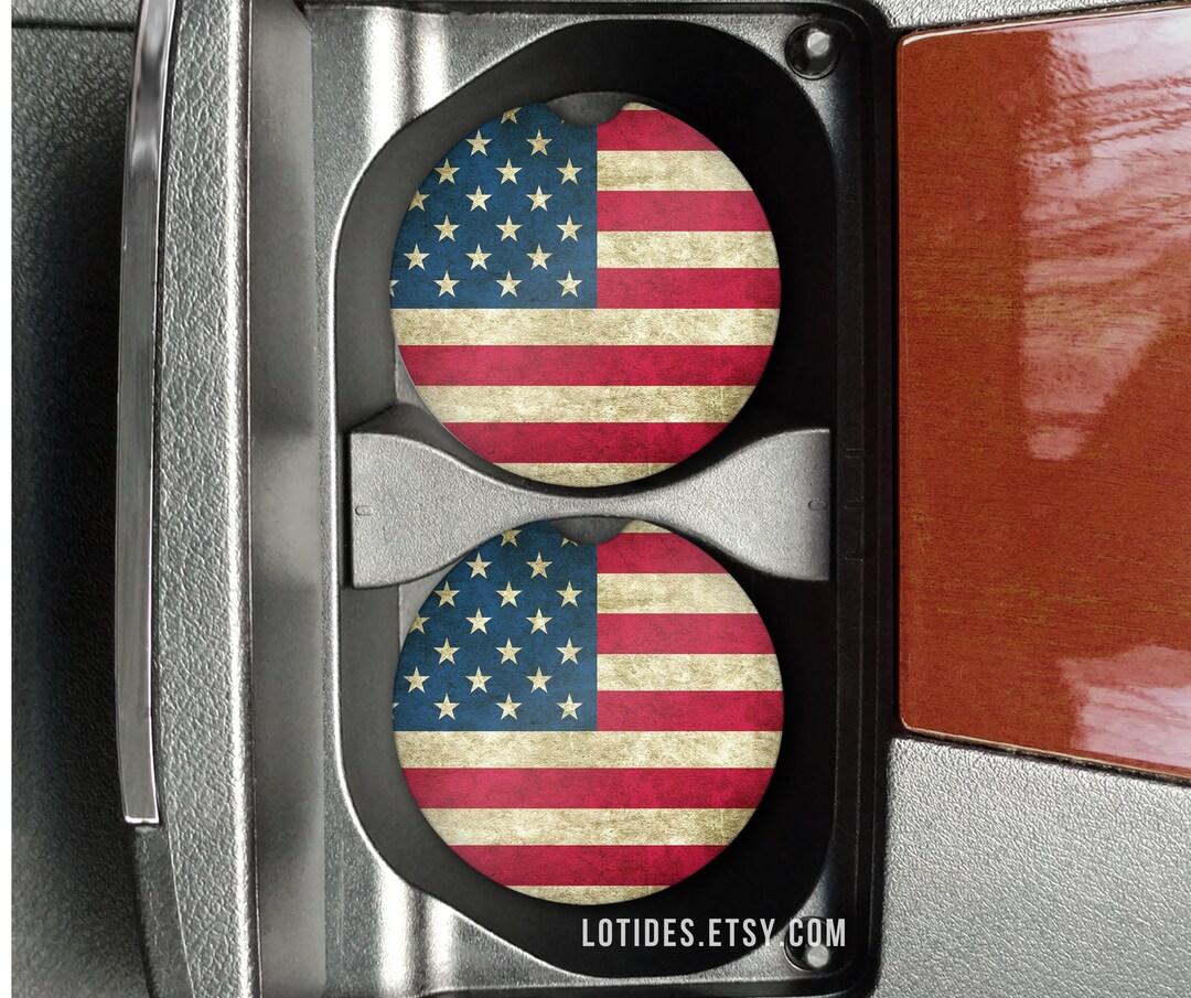American Flag Car Coasters Car Coasters, Patriotic Gift Car Coaster ...