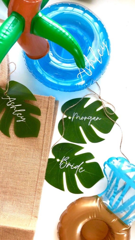 Palm Leaf Name Tag Monstera Name Tag for Bags Tropical - Etsy