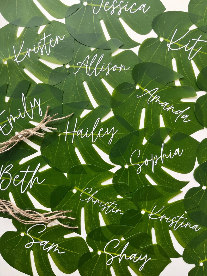Tropical Leaf Name Tag Monstera Name Tag for Bags Tropical - Etsy