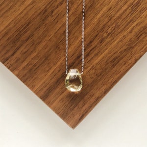 Light Yellow Lemon Topaz Hand-Cut Teardrop Necklace on | Etsy